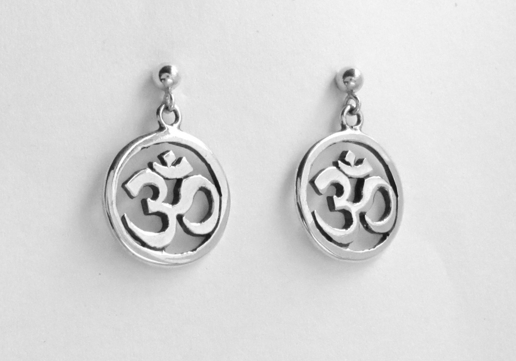 Sterling Silver Aum Earrings | Goldfish Jewellery Design Studio