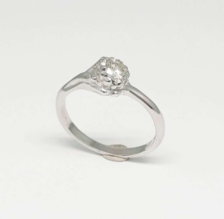 9ct White Gold Protea Diamond Stack Ring | Shop | Goldfish Jewellery