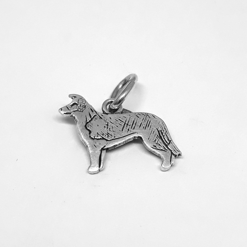 Border Collie Charm in Sterling Silver | Goldfish Jewellery